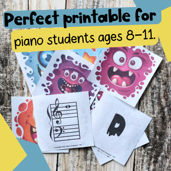 Monster Memory – Treble Clef C Position Note Naming | Printable Music ...
