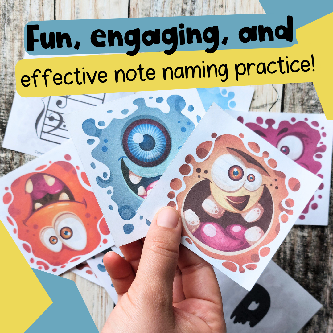 Monster Memory – Treble Clef C Position Note Naming | Printable Music ...
