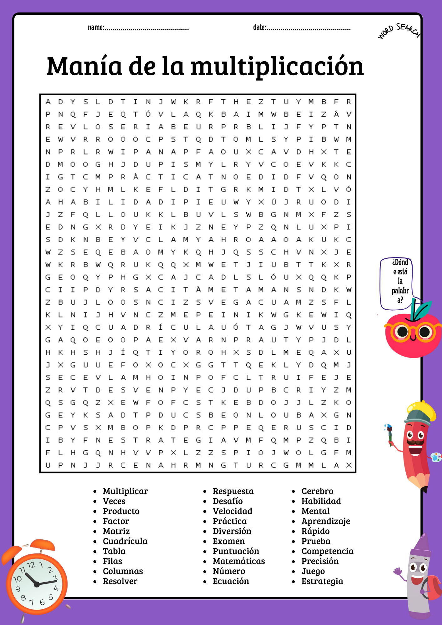 Spanish Hello Autumn Word Scramble Puzzle Worksheet | Made By Teachers