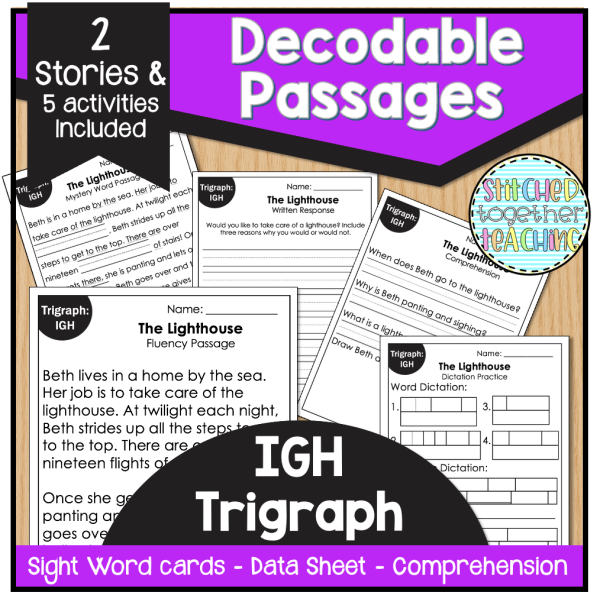 Trigraph IGH Decodable Reading Passages Orton Gillingham and Science of ...