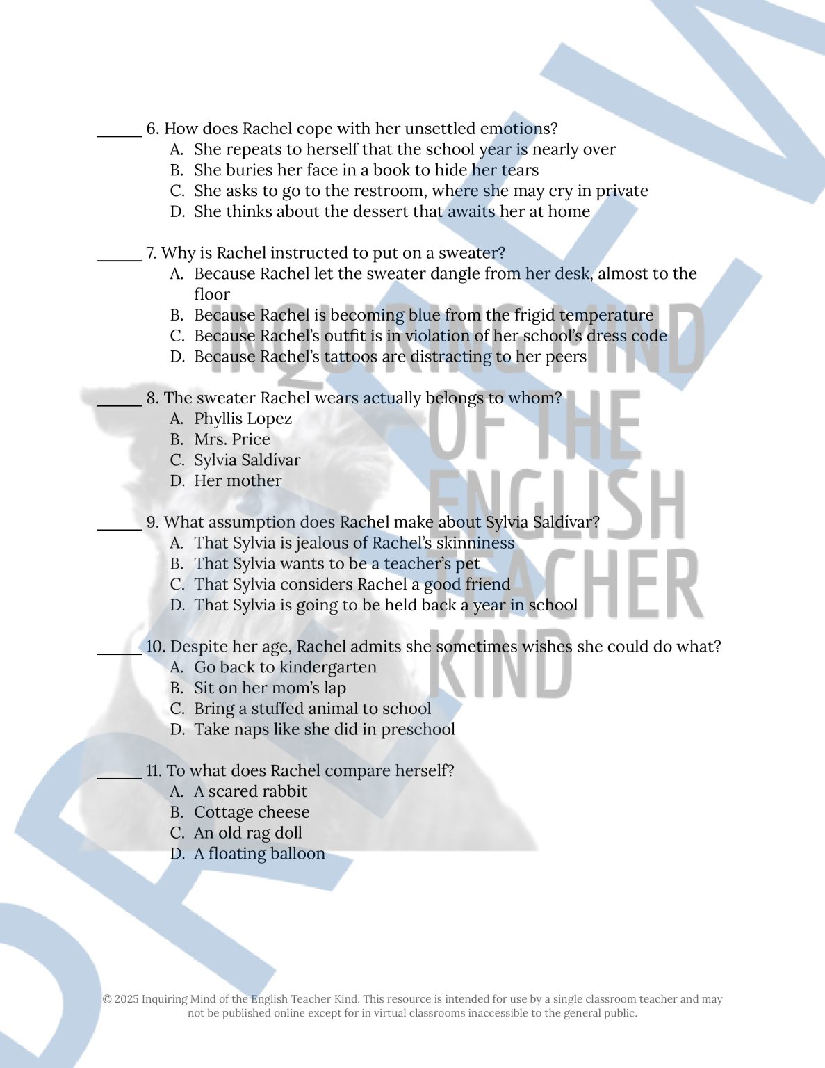 "Eleven" by Sandra Cisneros Quiz, Literary Analysis Worksheet, and ...