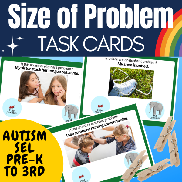 Size of the Problem Task Cards PreK to 3rd SEL Activity Emotional ...
