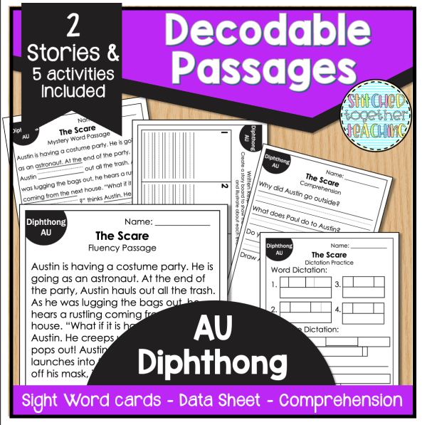 Decodable Reading Passages Diphthong AU Orton Gillingham and Science of ...