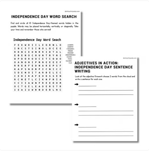 4th of July Reading comprehension Passage & Sentence Writing ...