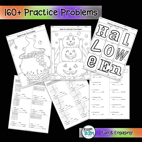 Middle School Math Halloween Color by Number Bundle | Made By Teachers