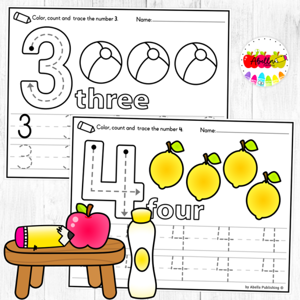 Preschool Beginner Math Worksheets for Kindergarten | Pre-K Numbers 1 ...