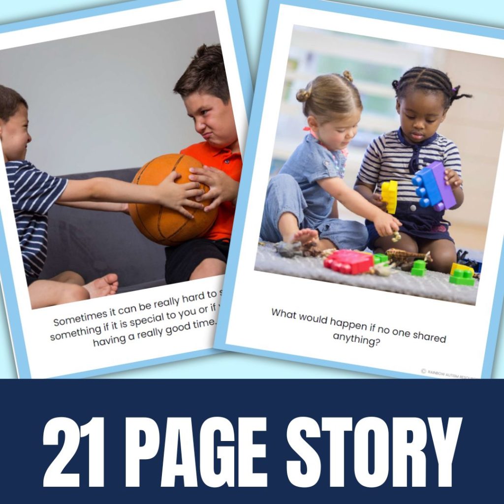 Sharing Social Story Autism Social Skills SEL Teaching How to Share ...