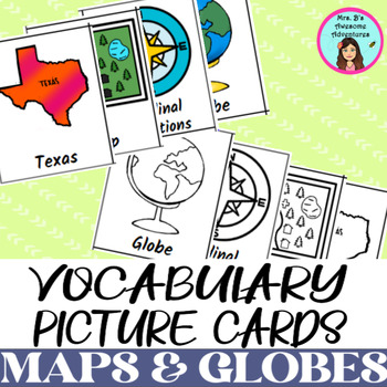 Maps and Globes Unit Vocabulary Picture Cards | Made By Teachers