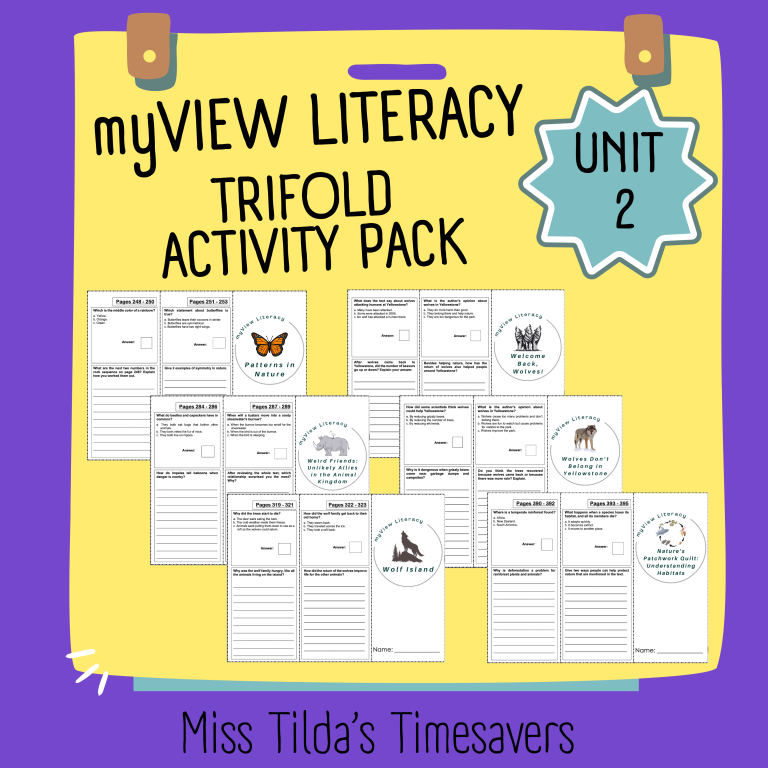 Grade 3 myView Literacy Activity Pack - Unit 2 - Made By Teachers
