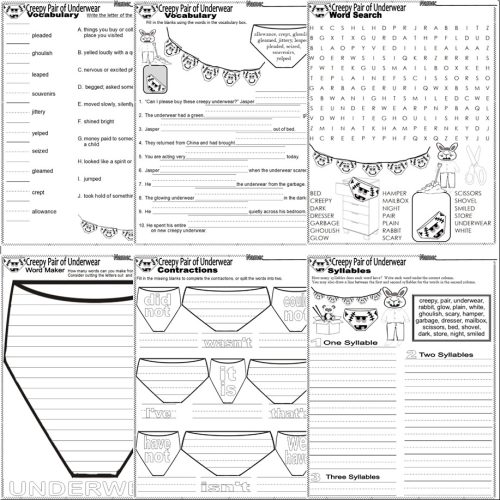 Creepy Pair of Underwear Read Aloud Book Companion Comprehension ...