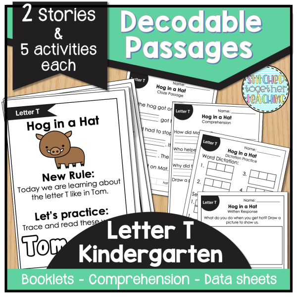 Letter T Kindergarten Decodable Reading Passages- Orton Gillingham and ...