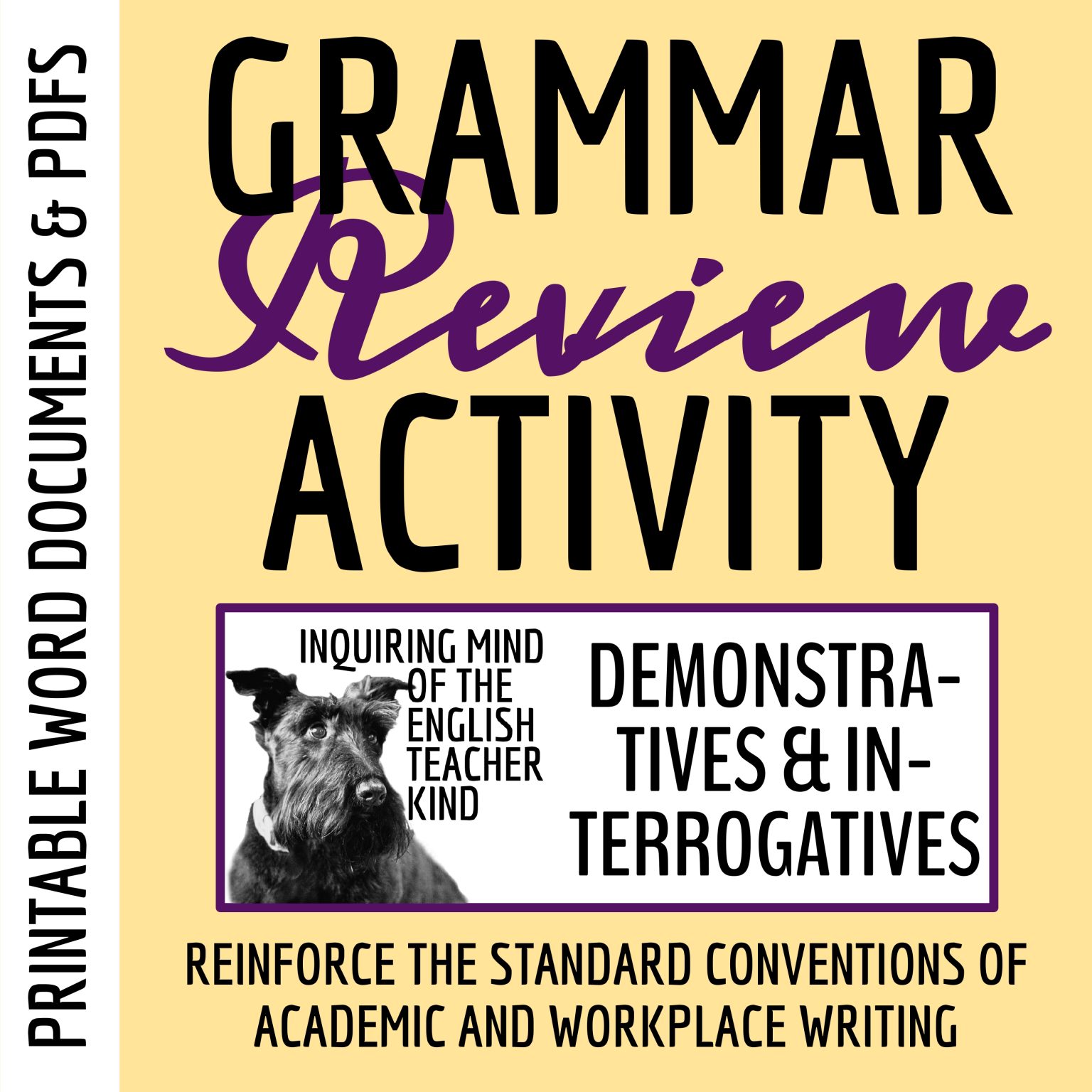 Grammar Review Practice Worksheet on Demonstrative and Interrogative ...
