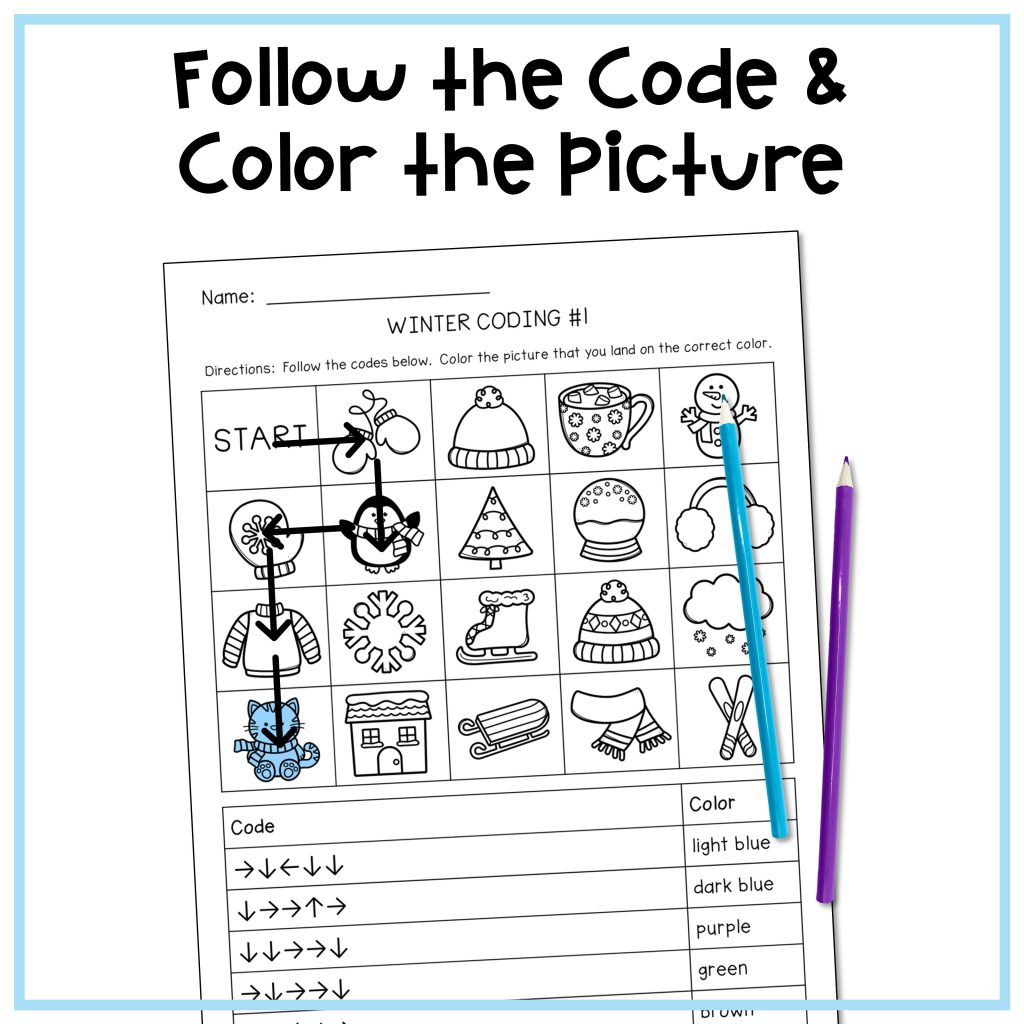 Coding Unplugged - Directional Coding - No Prep - Winter Theme | Made ...