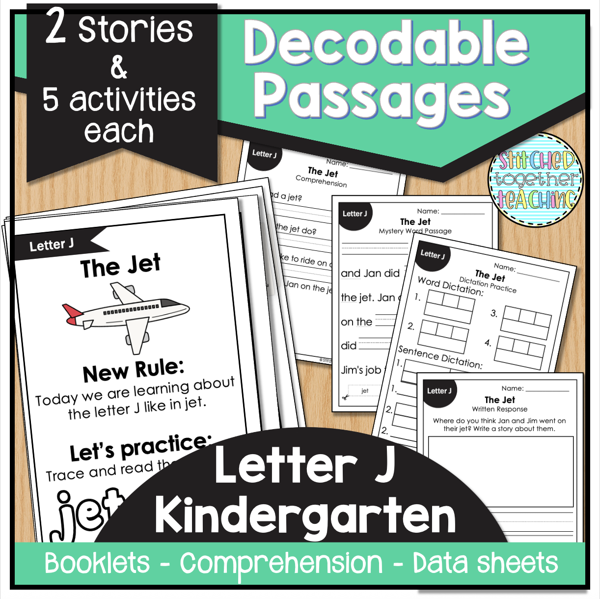 Letter J Kindergarten Decodable Readers Passages- Orton Gillingham ...