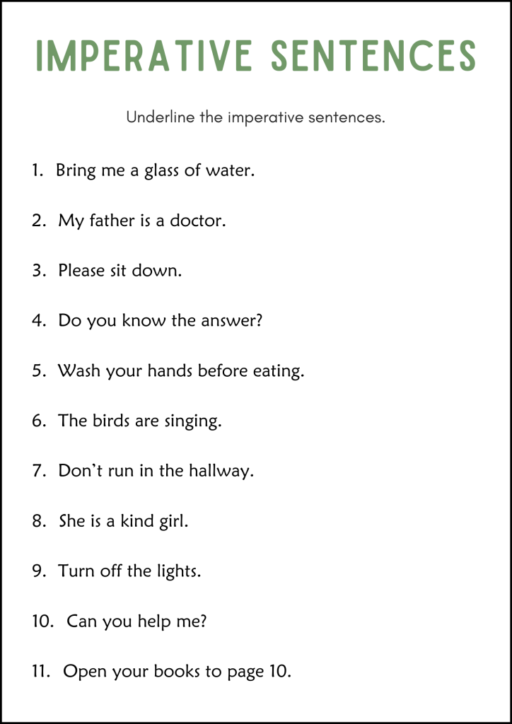 Four Types of Sentences Grammar Worksheets - Declarative, Interrogative ...
