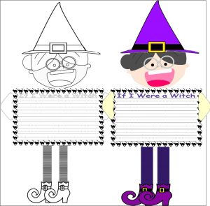 Halloween Witch Writing Prompt Bulletin Board Craft Art Activity NO ...