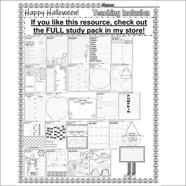 Halloween Witch Writing Prompt Bulletin Board Craft Art Activity NO ...