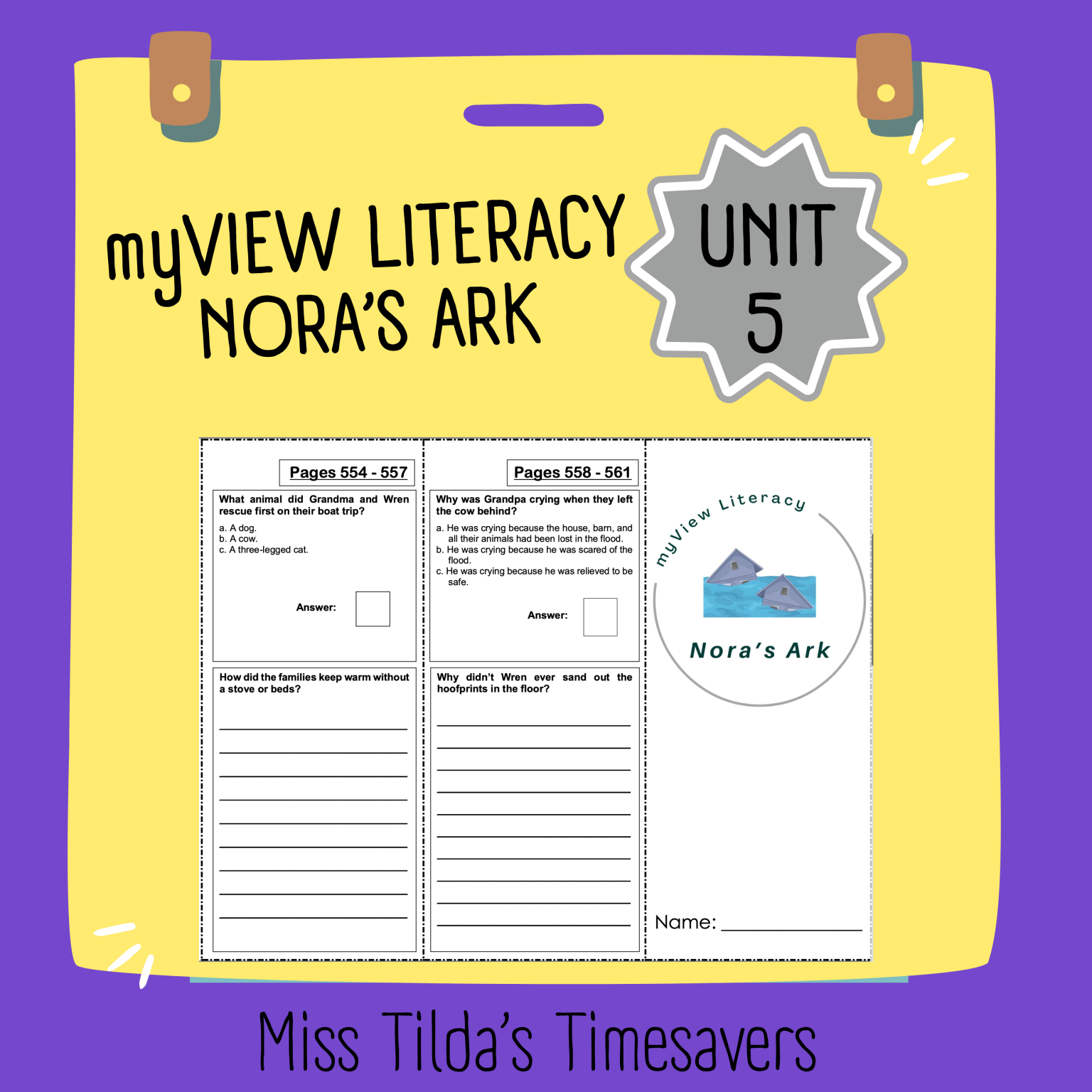 Nora's Ark - Grade 3 myView Literacy - Made By Teachers