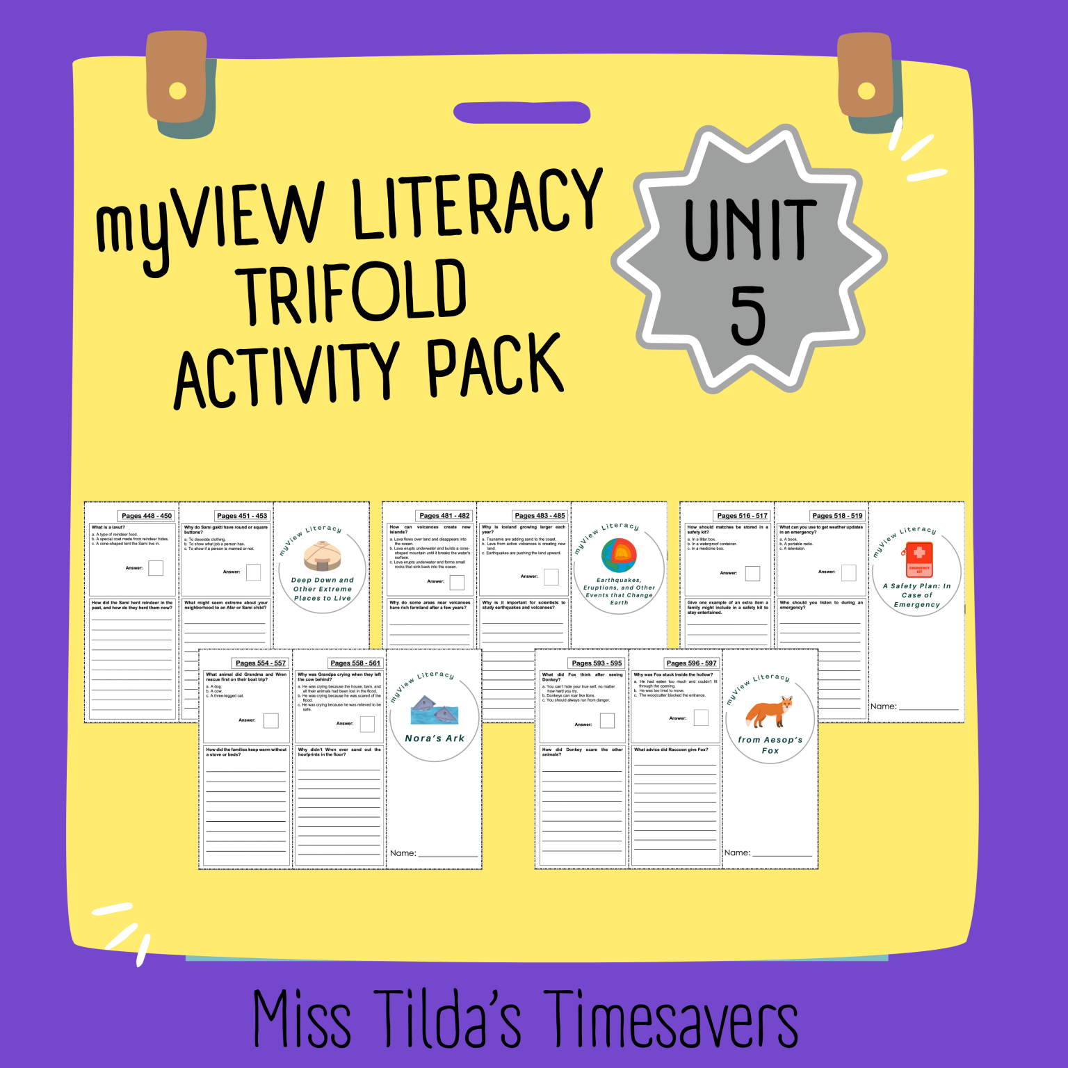 Grade 3 myView Literacy Activity Pack - Unit 5 | Made By Teachers