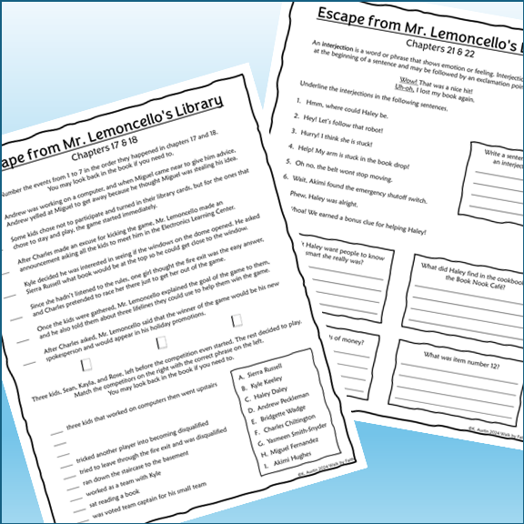 Escape from Mr. Lemoncello's Library Novel Study - Made By Teachers