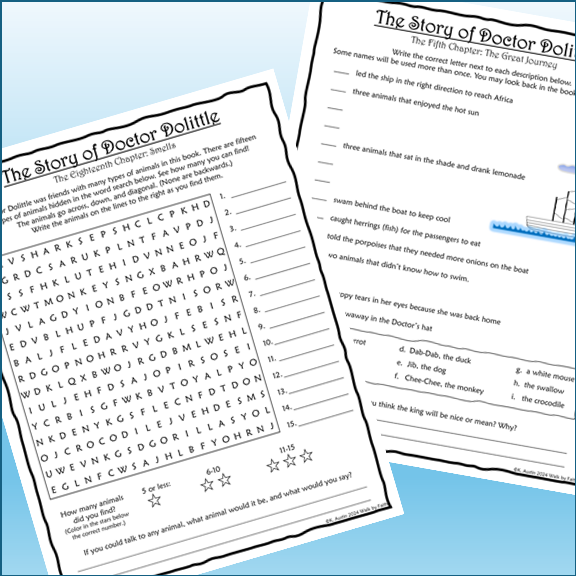 The Story of Doctor Dolittle Novel Study - Made By Teachers