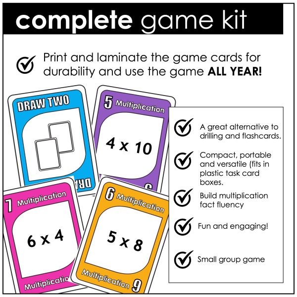 Multiplication Fact Card Game | Times Tables 4 through 6 | Math ...