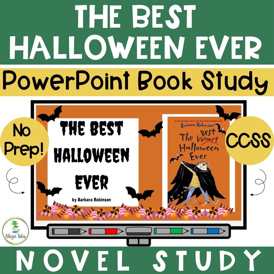 The Best Halloween Ever Novel Study PowerPoint w/ Reading Comprehension ...