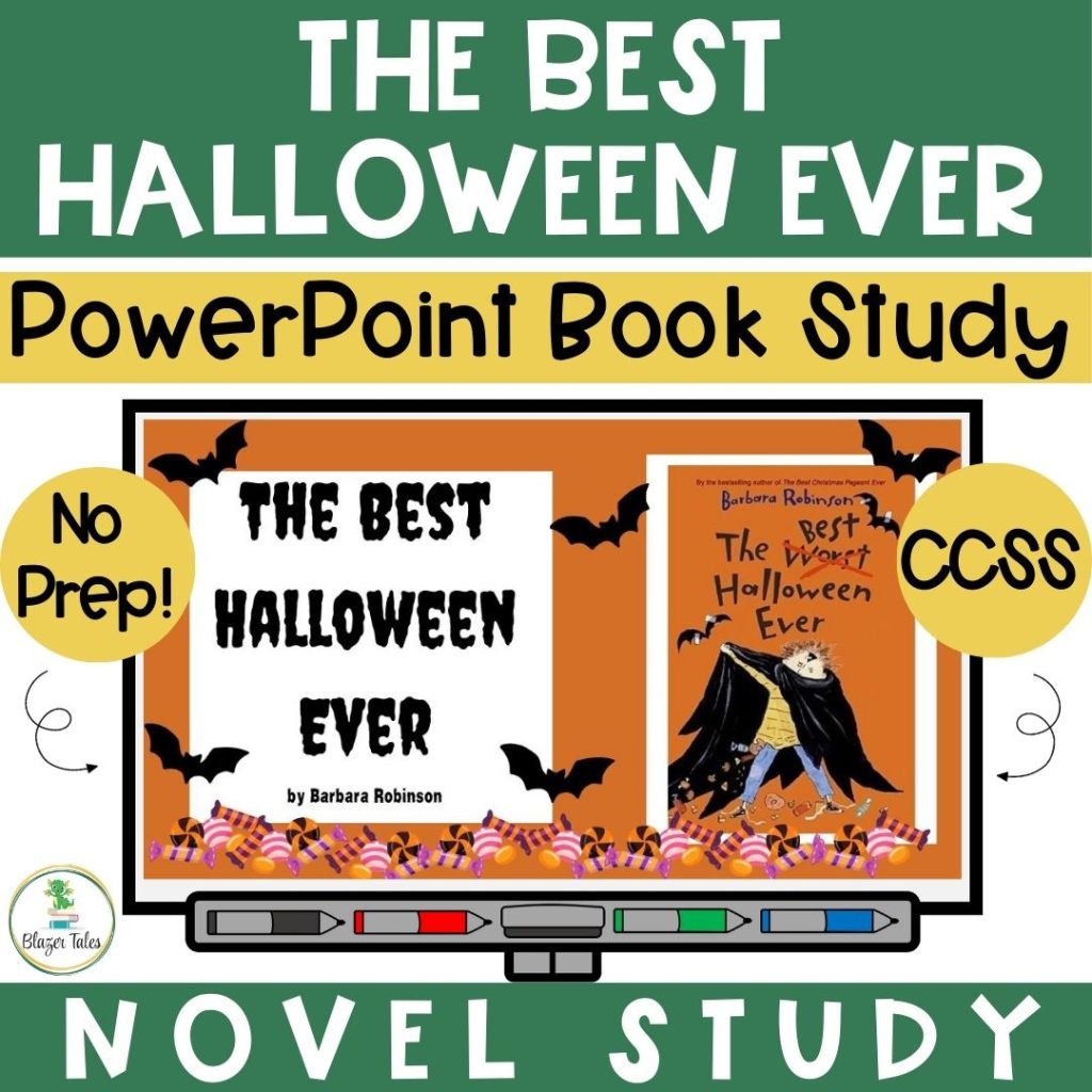 The Best Halloween Ever Novel Study PowerPoint & Coloring Sheet Bundle ...