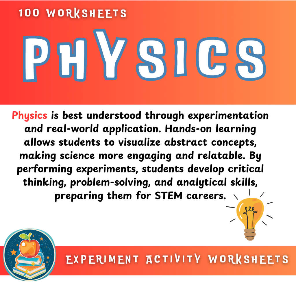 Physics Experiments Activities Worksheets (Printable) | Made By Teachers