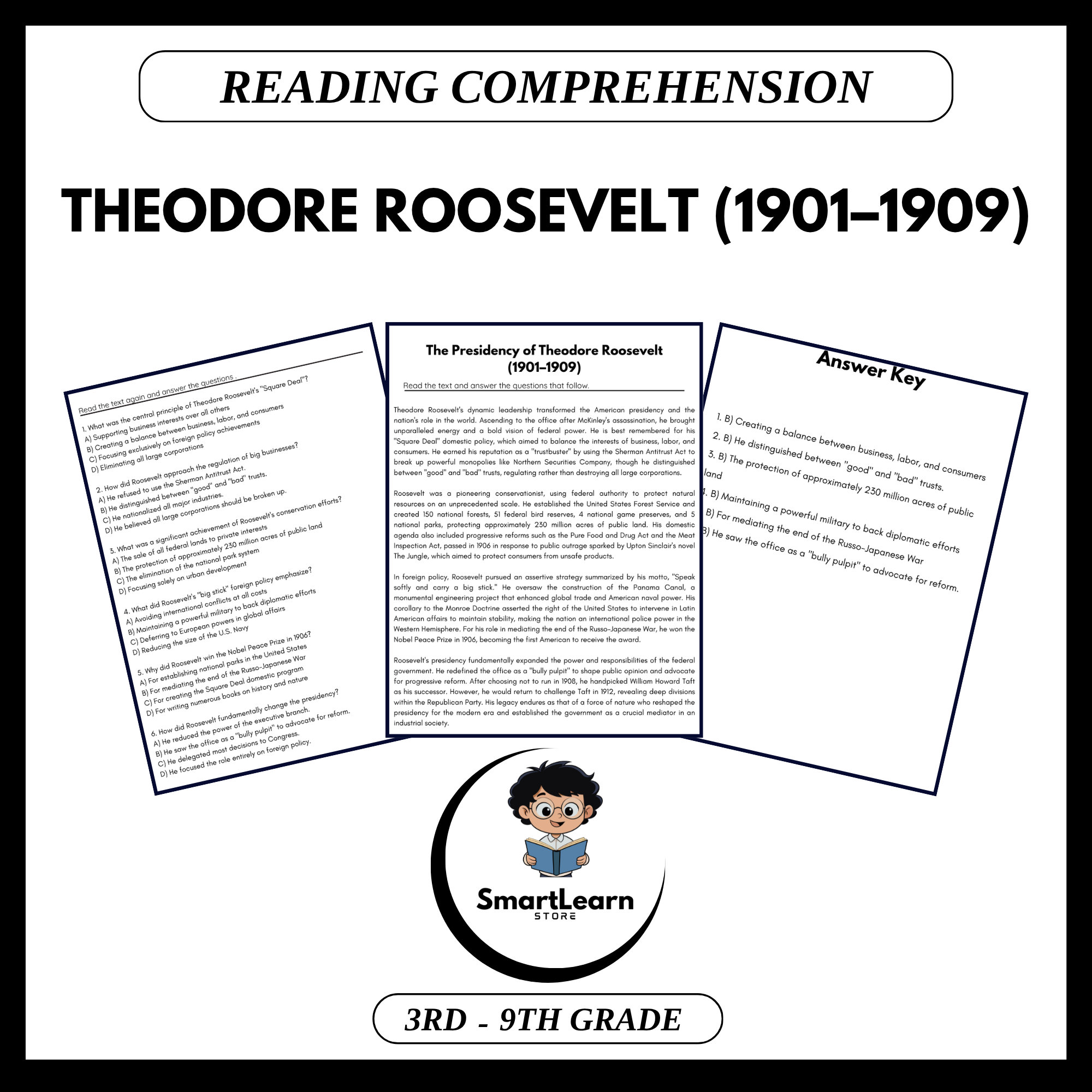 Franklin Pierce Reading Comprehension Passages and Questions | Made By ...