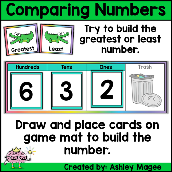 Comparing Numbers Place Value with Hundreds Math Center Game Activity ...