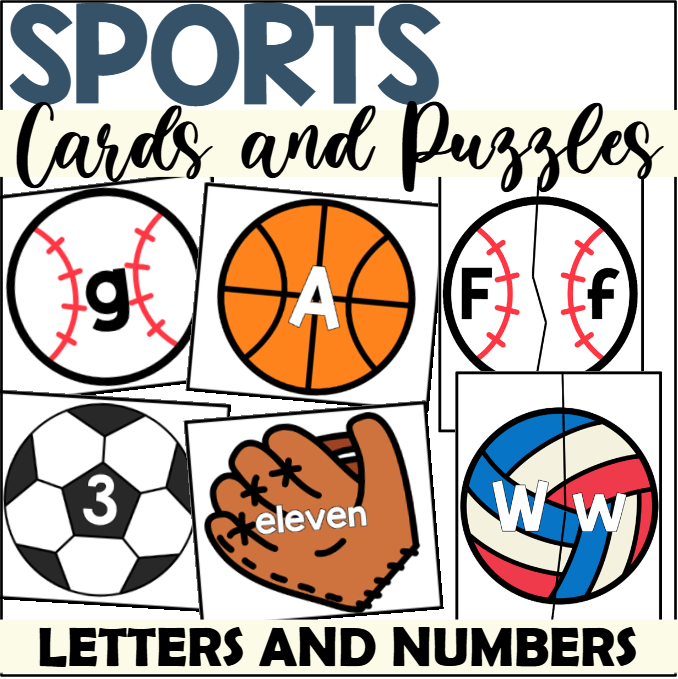Sports Alphabet and Number Flash Cards and Puzzles | Made By Teachers