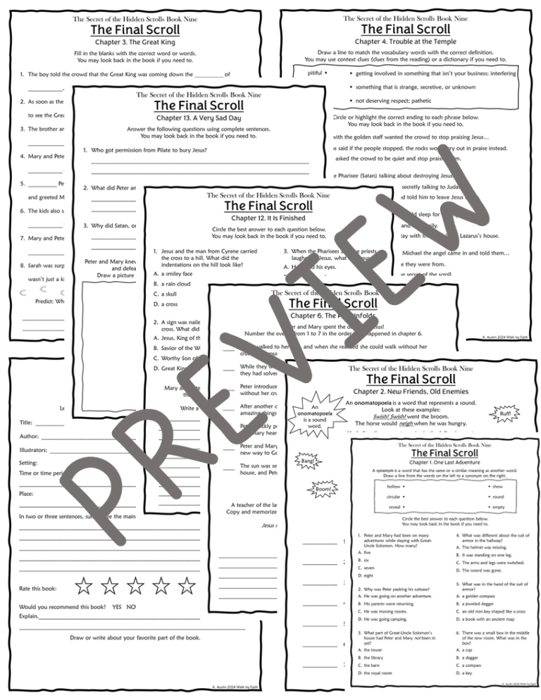 The Secret of the Hidden Scrolls Novel Study Bundle - Made By Teachers