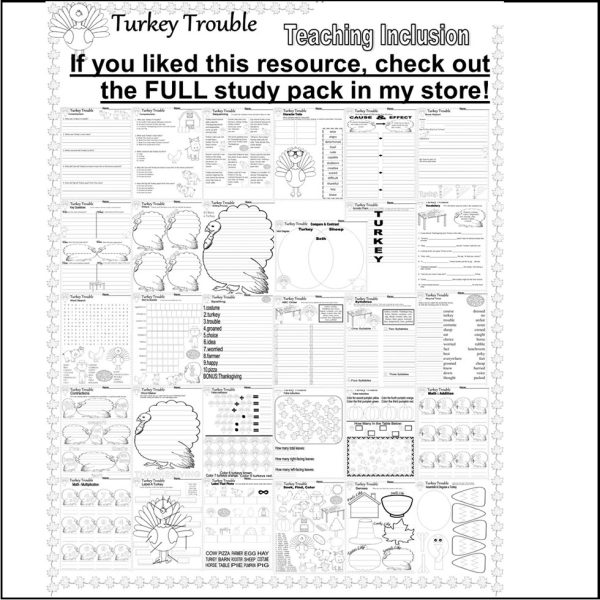 Turkey Trouble Thanksgiving Reading Comprehension Quiz Tests & Story ...