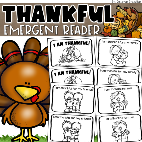 Thanksgiving Thankful Emergent Reader Book with Sight Words | Made By ...