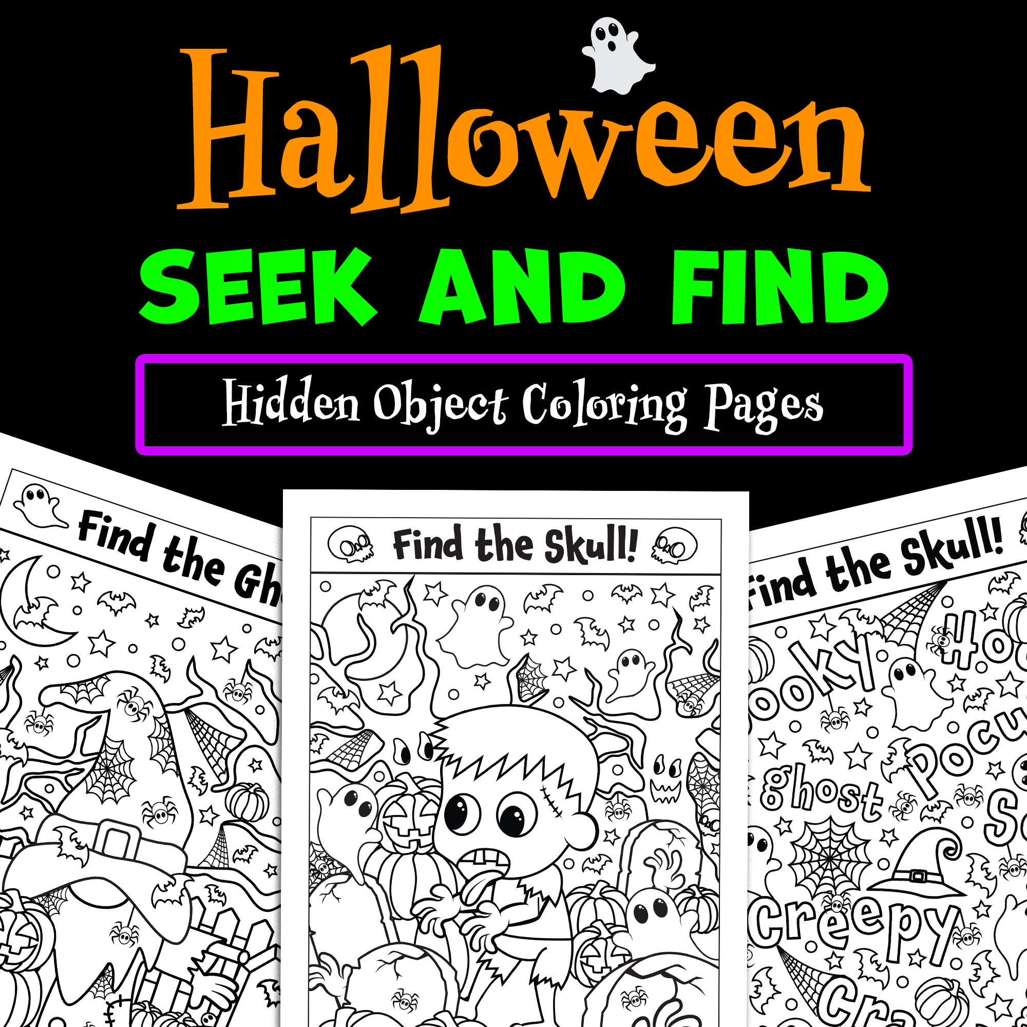 Halloween MEGA BUNDLE: Printable Coloring Pages, Word Scramble Puzzles ...