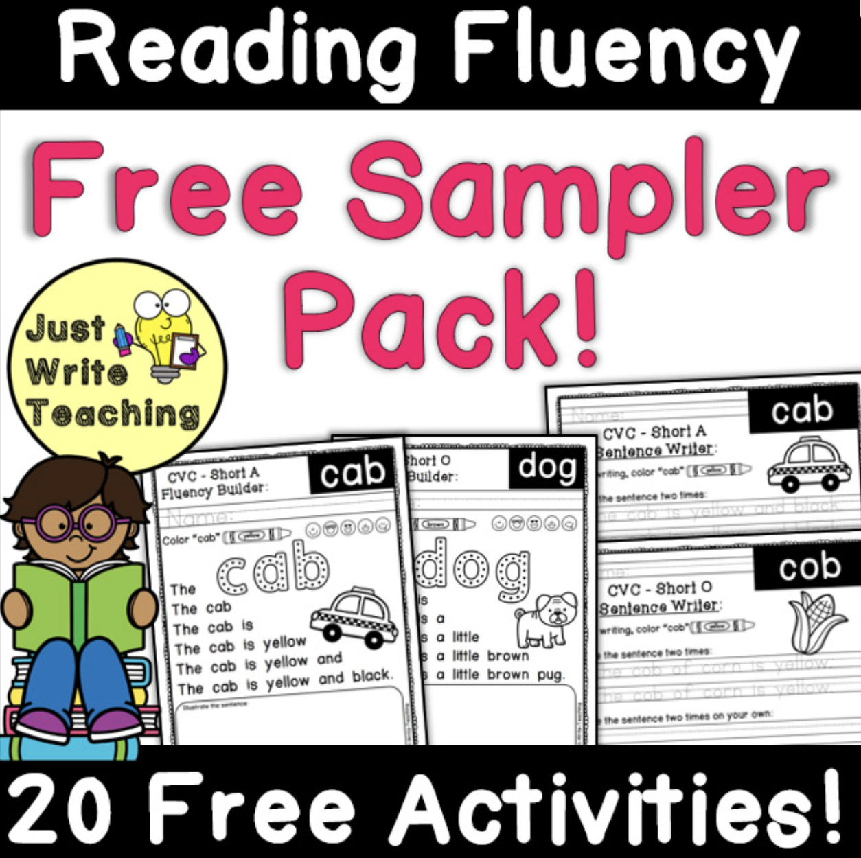 Reading Fluency Builders - CVC Short Vowels - Free Sampler - Made By ...