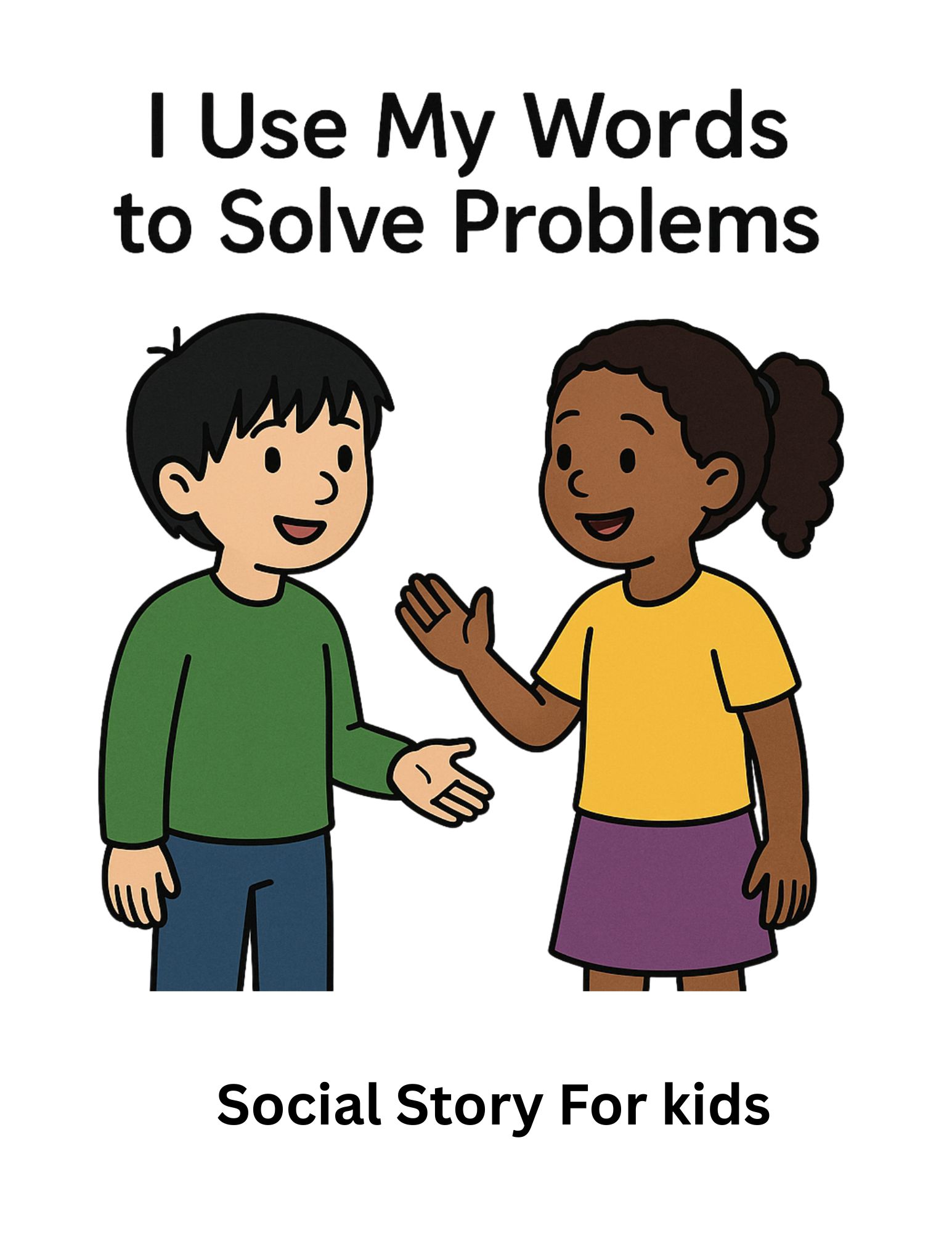 I Use My Words to Solve Problems | Social Story for Conflict Resolution ...