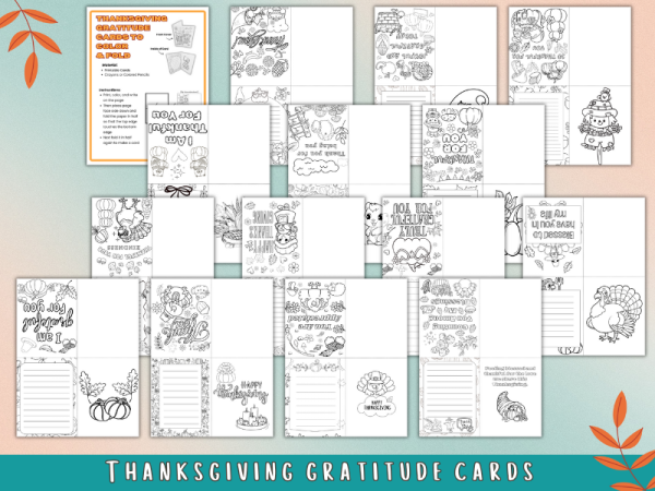 🦃 Thanksgiving Gratitude Cards–Color, Fold & Writing Prompts–DFY–For ...
