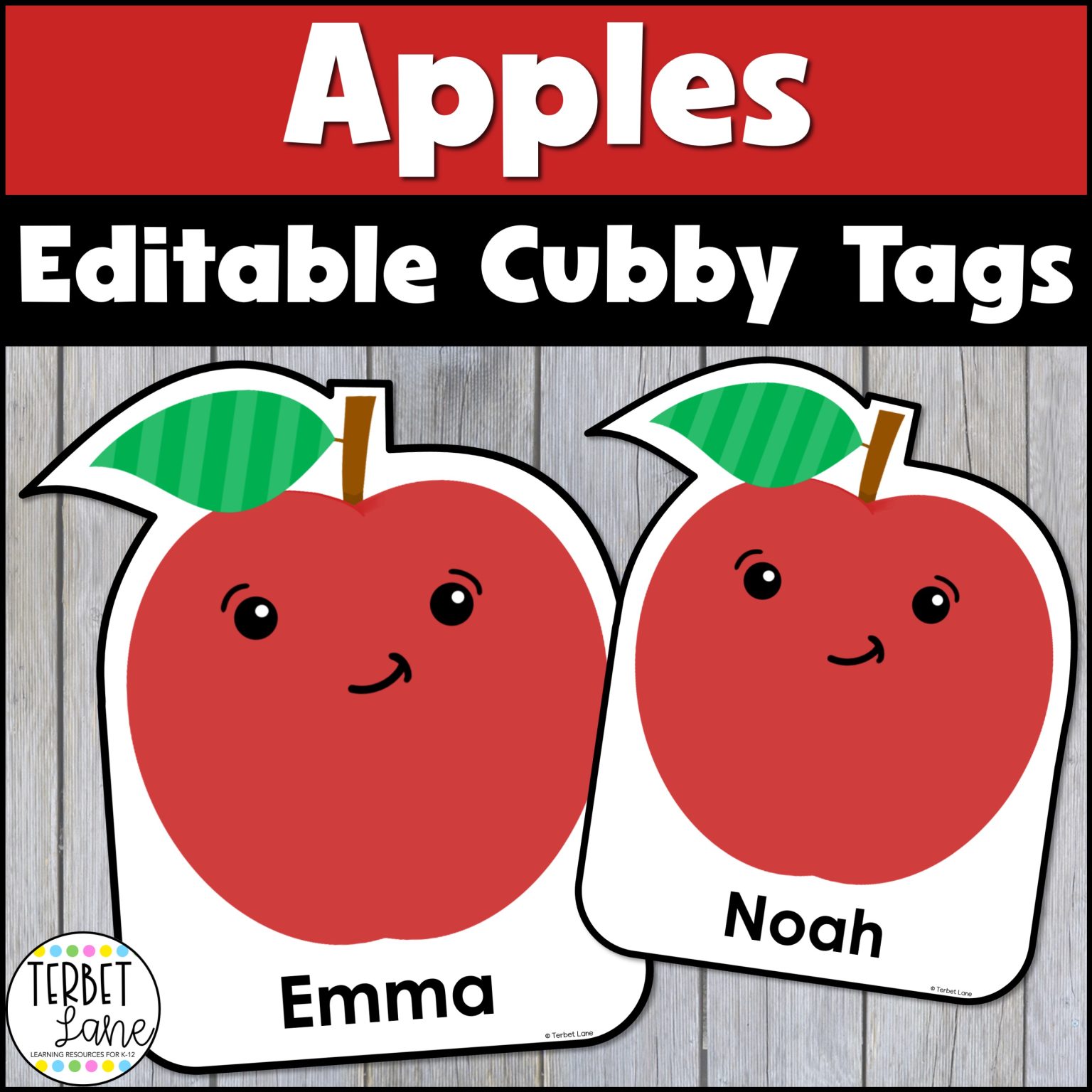 Fall Apple Cubby Tags | Editable Classroom Name Tags, Labels & Locker ...