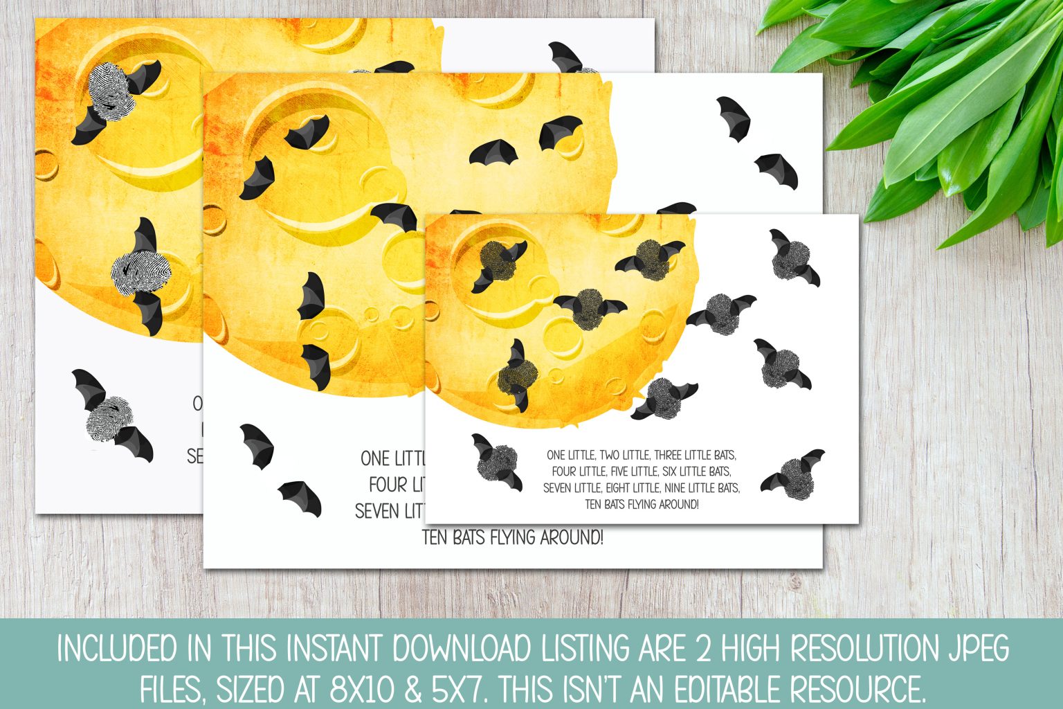 10 Little Bats Counting Song, Halloween Fingerprint Art, October ...