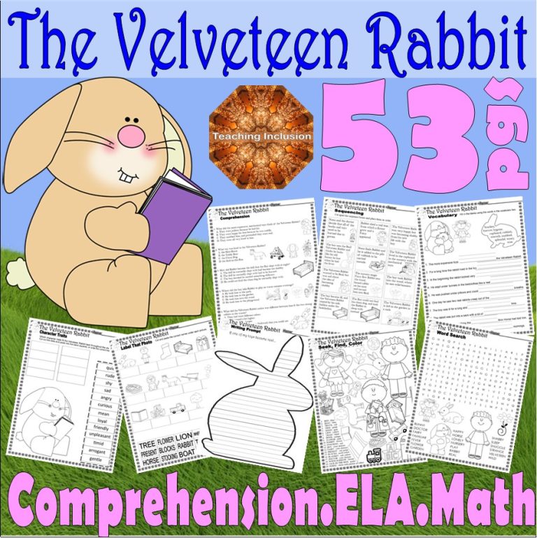 The Velveteen Rabbit Read Aloud Book Companion Reading Comprehension ...