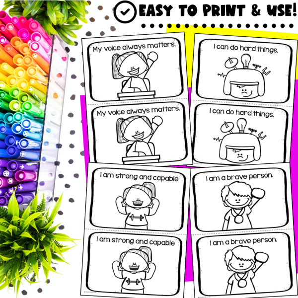 Positive Affirmation Growth Mindset Emergent Reader Sight Word Book ...