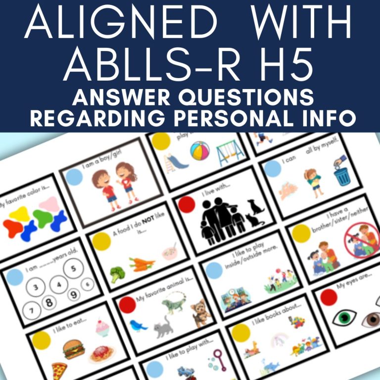All About Me Worksheets Autism SEL Aligns with ABLLS-R H5 Answer ...