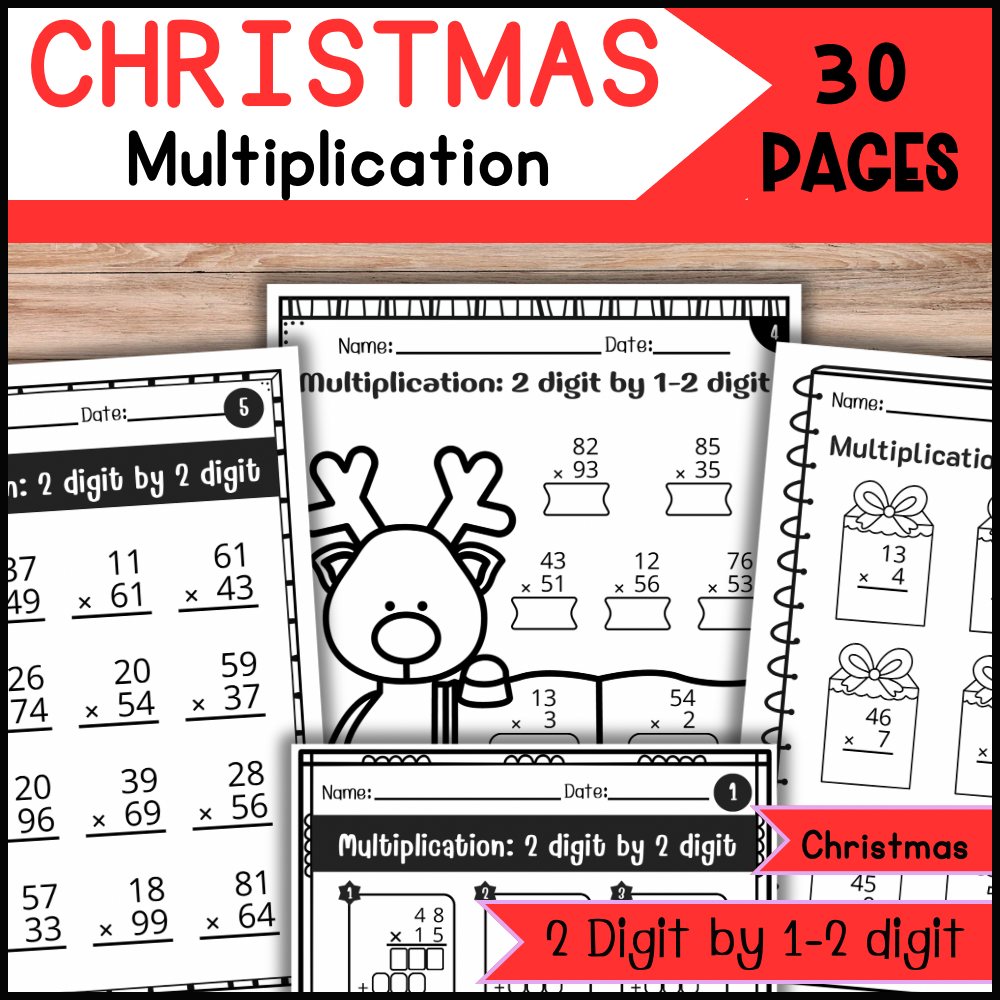 Thanksgiving Multiplication Worksheets | 2-Digit by 1 & 2-Digit | No ...