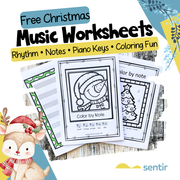Free Winter & Christmas Music Worksheets – Note Reading, Rhythm & Color ...