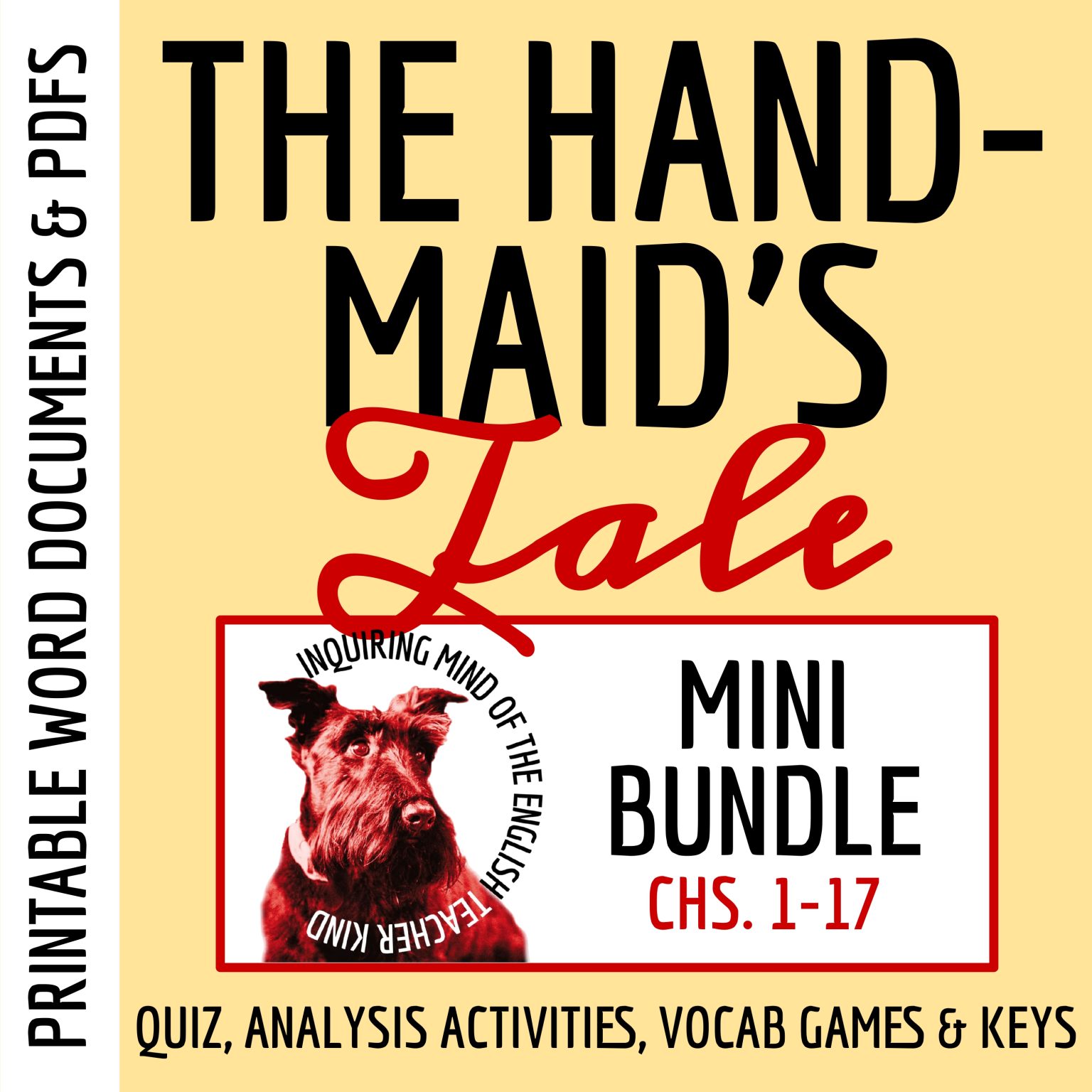 The Handmaid's Tale Chapters 1-17 Quizzes, Worksheets, and Vocabulary ...