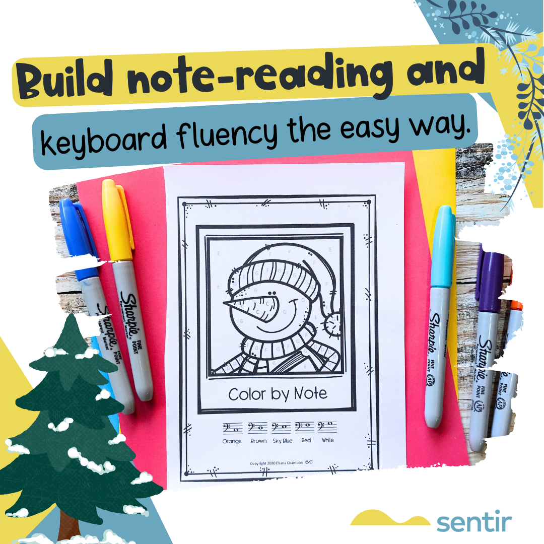 Winter Music Theory Mega Bundle | Piano Keys, Notes, Rhythm & Staff ...