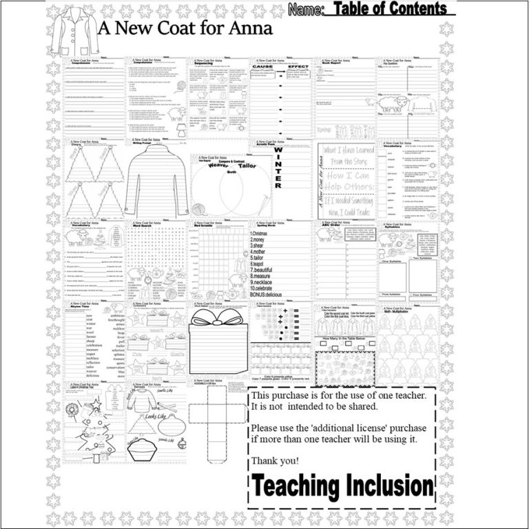 A New Coat for Anna Christmas Reading Comprehension Book Study ...