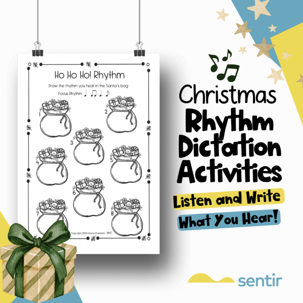 Ho Ho Ho! Christmas Rhythm Dictation – Aural Skills Music Worksheets ...